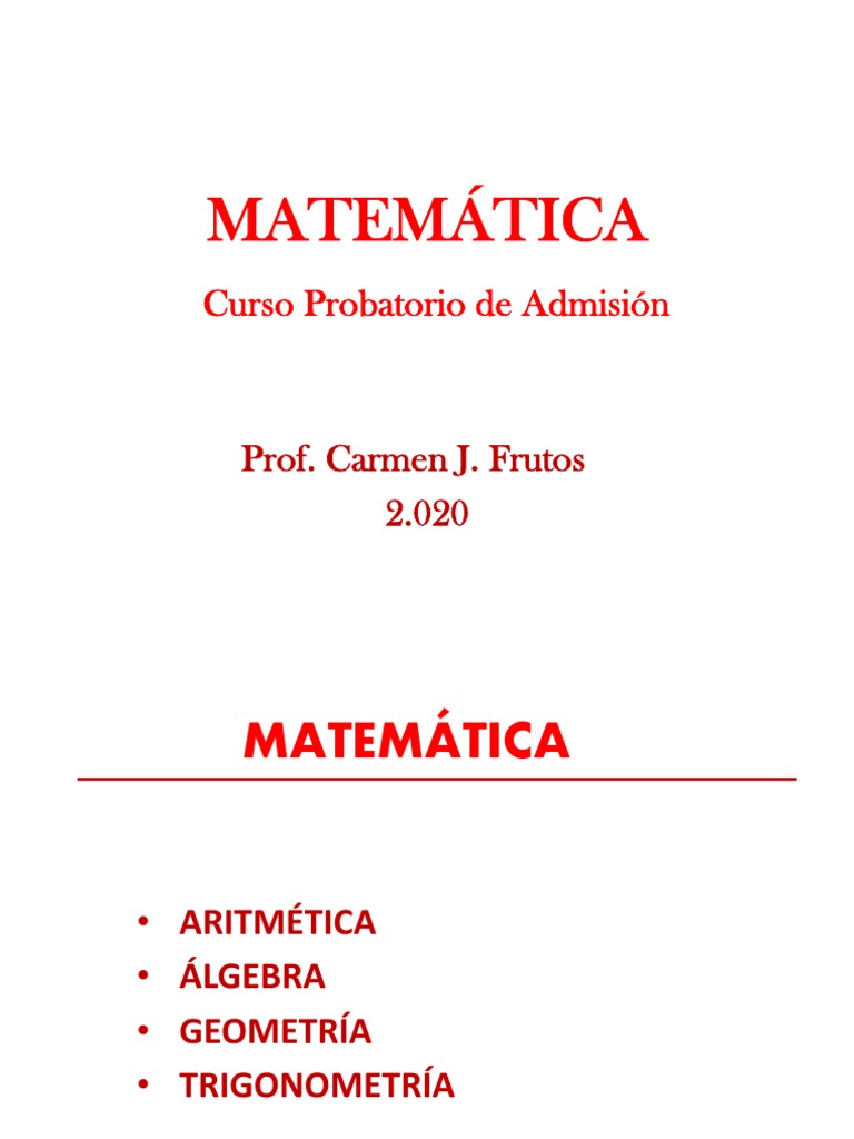 2da Clase de Matemática CPA | PDF | División (Matemáticas) | Álgebra abstracta