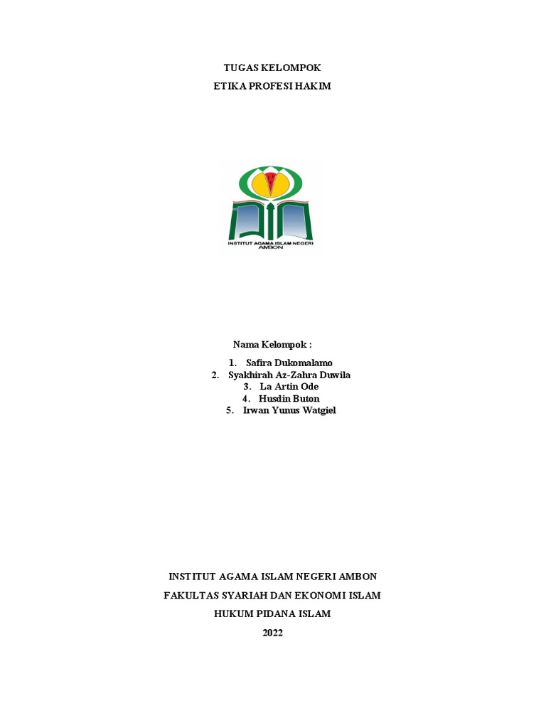 Etika Profesi Hakim dalam Hukum Pidana | PDF | Hukum