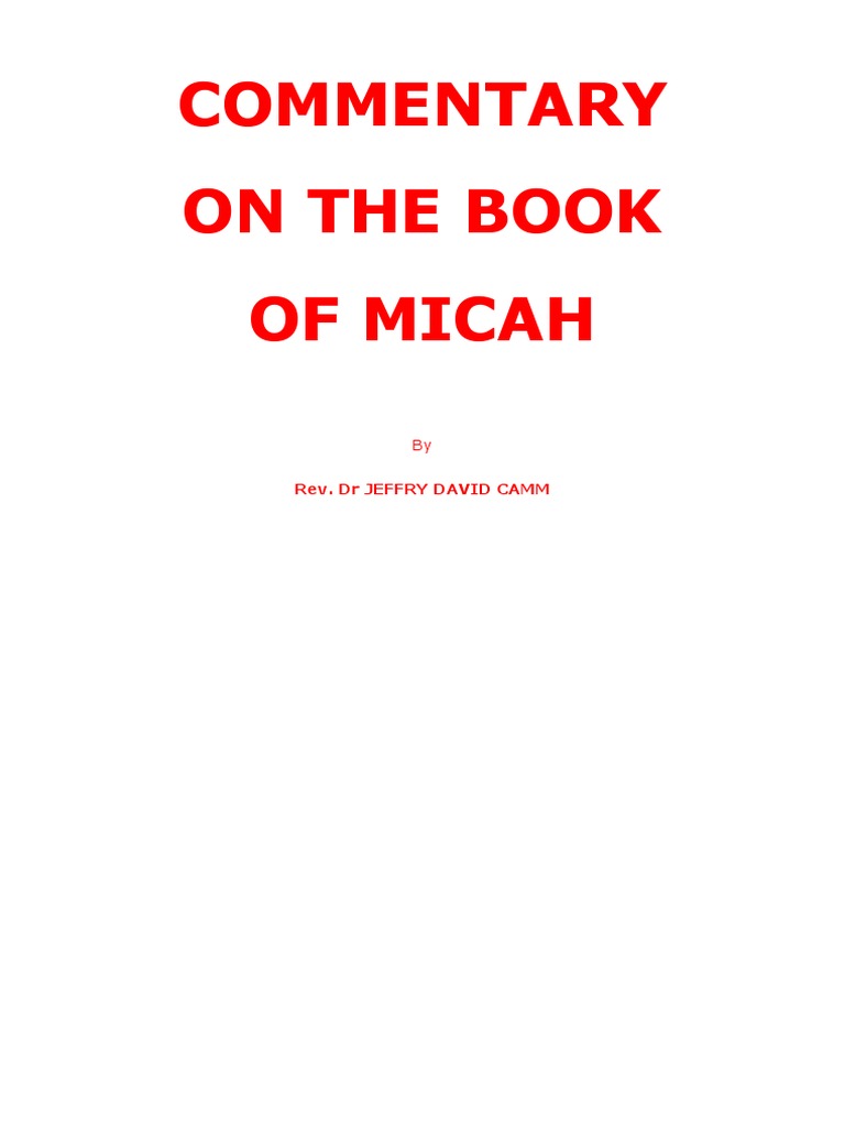 Commentary on the Book of Micah | PDF | Bible Content | Books Of The ...