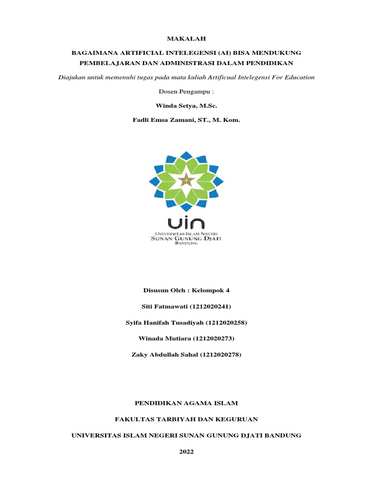 Makalah AI Kelompok 4 | PDF