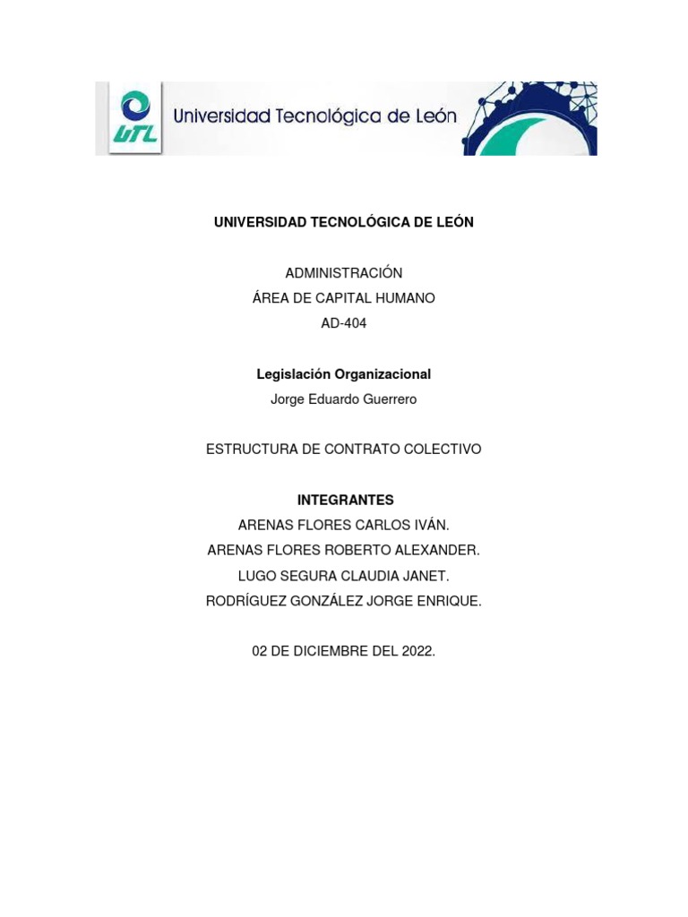 Estructura Contrato Colectivo | Descargar gratis PDF | Salario | Sindicato