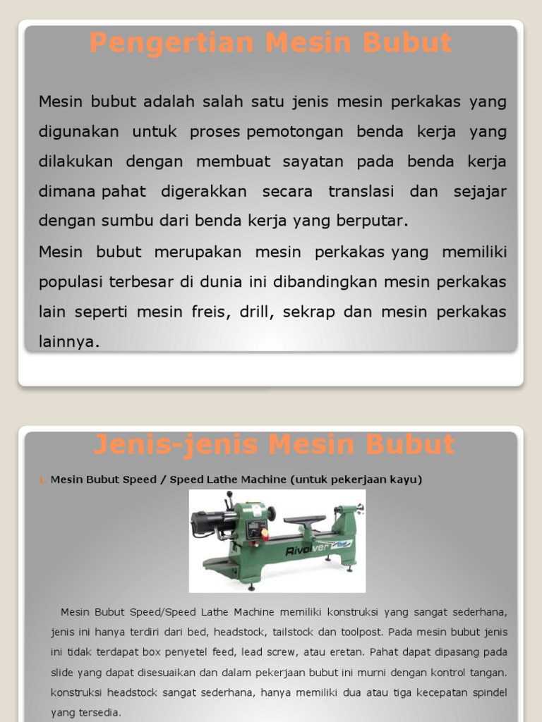Pengertian dan Jenis Mesin Bubut | PDF | Griya & Taman