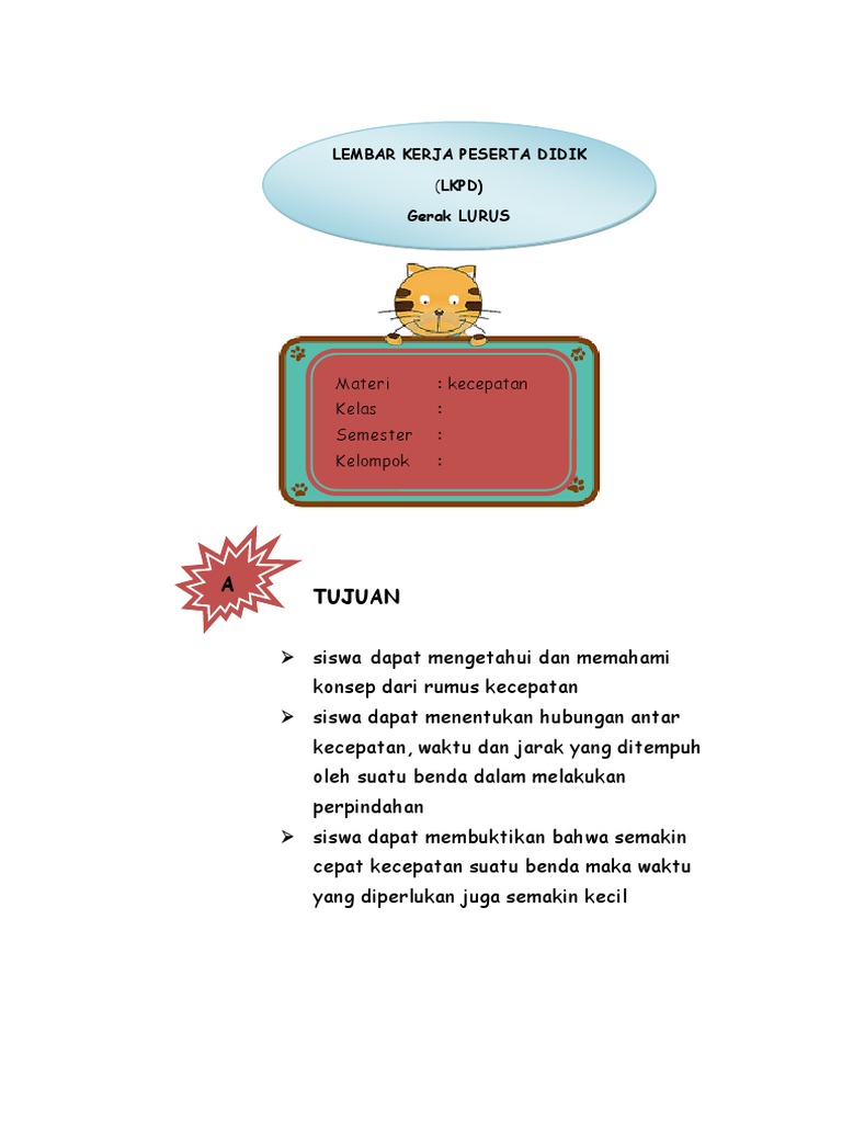 MASLIA LKPD Gerak Lurus Media | PDF