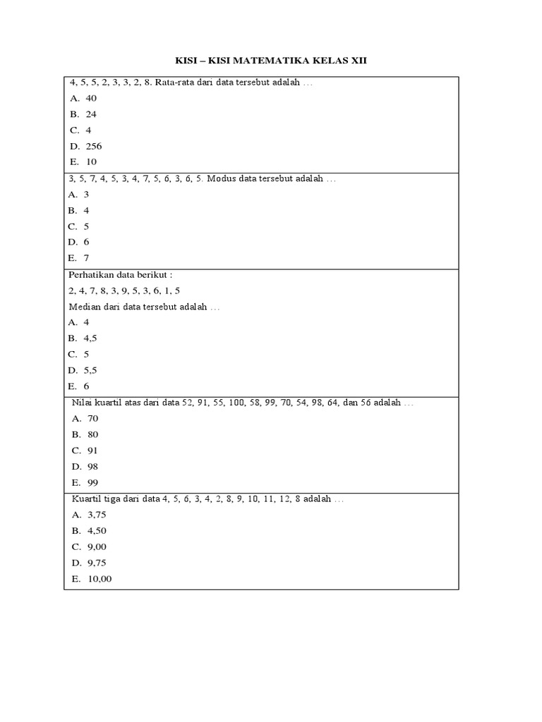 Soal Matematika Kelas Xii | PDF