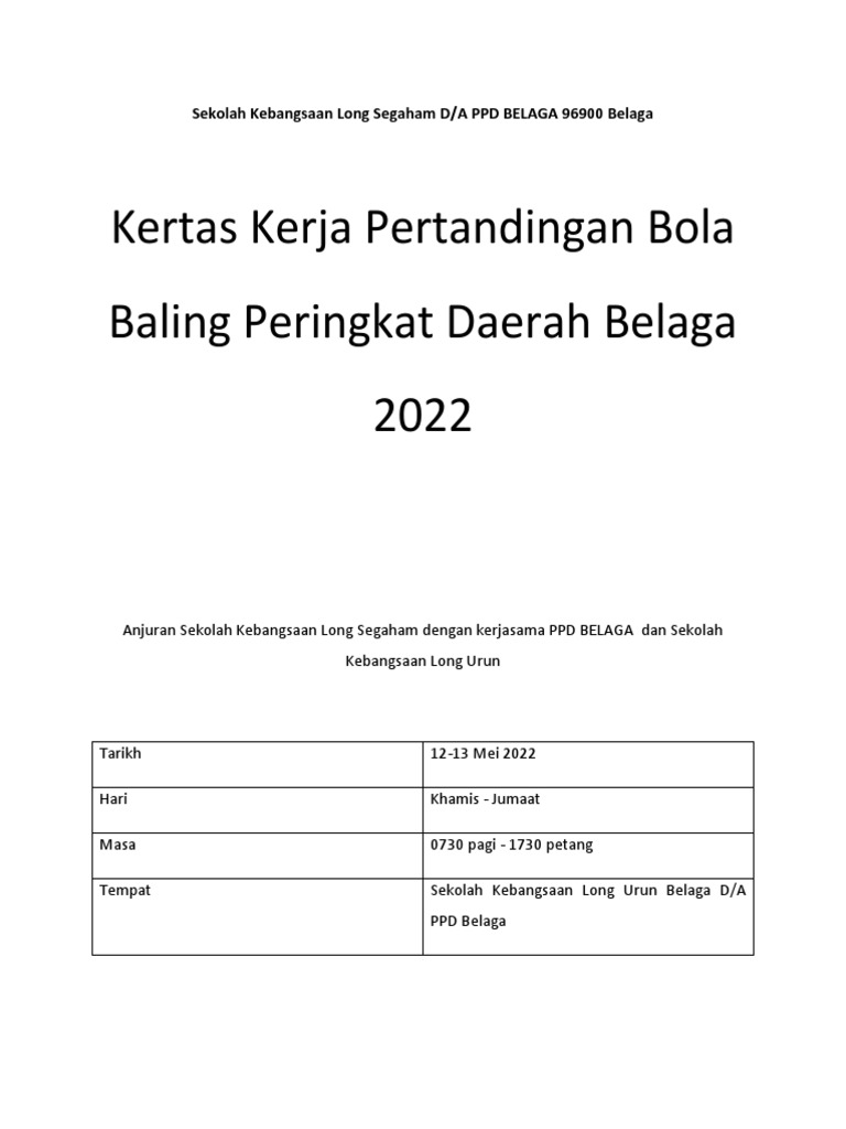 Kertas Kerja Bola Baling | PDF