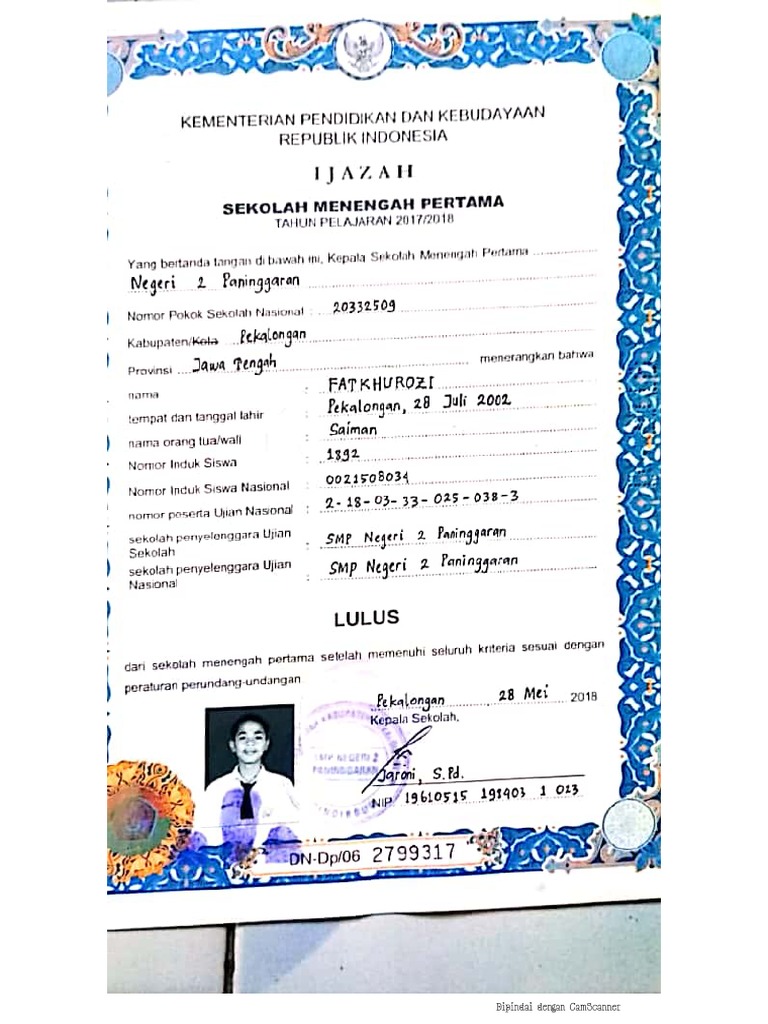 Ijazah SMP | PDF