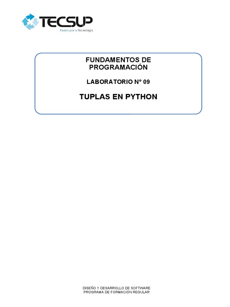 Tuplas en Python: Laboratorio sobre el uso y manipulación de tuplas | PDF | Python (lenguaje de ...