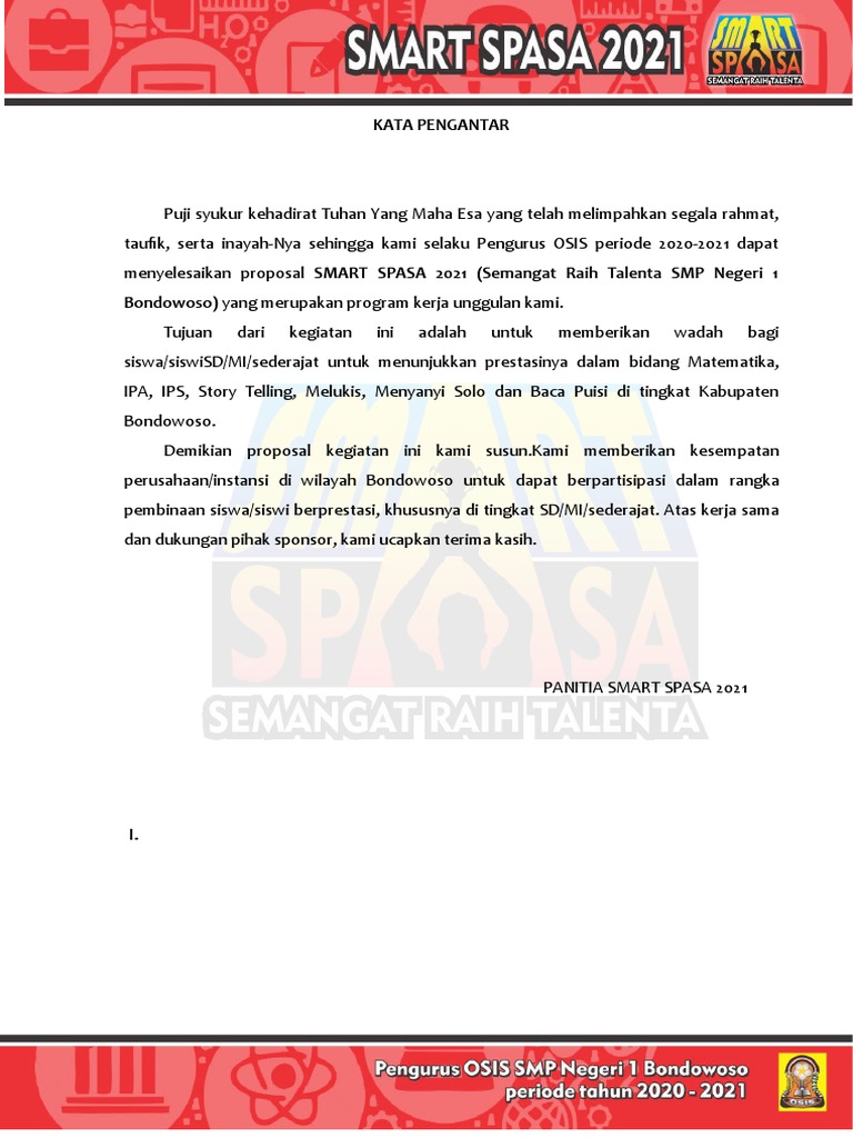 Proposal KERJA SAMA SMART SPASA 2021 Fix | PDF