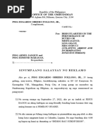 Affidavit of Witness - Tagalog - Sample | PDF