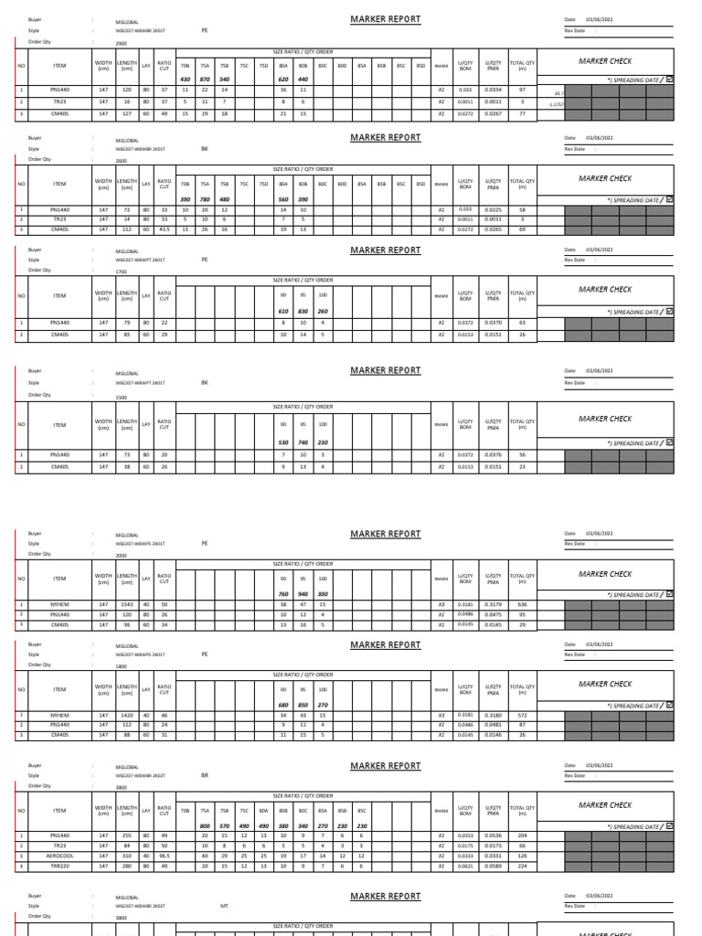 Contoh WB2207-MARKER REPORT | PDF