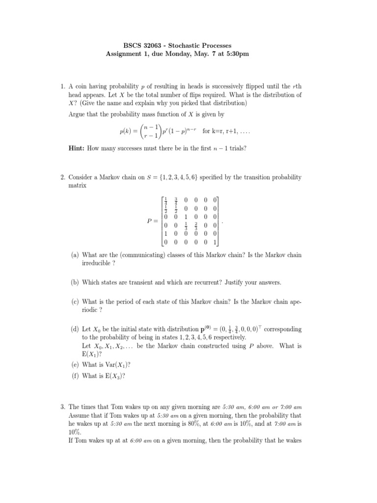 Assignment 1 | PDF | Markov Chain | Conceptual Model
