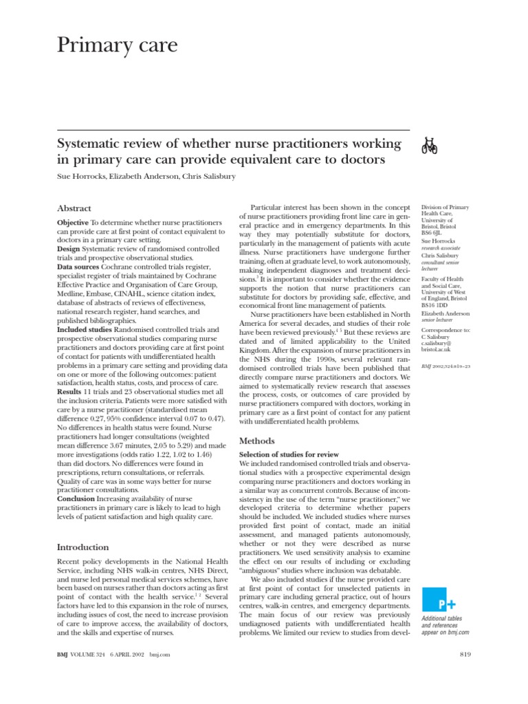 Primary Care | PDF | Nurse Practitioner | Nursing