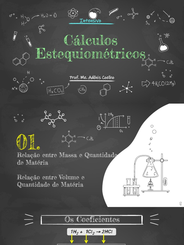 Intensivo 3ºEM - 3 - Cálculos Estequiométricos | PDF | Estequiometria | Mol (unidade)