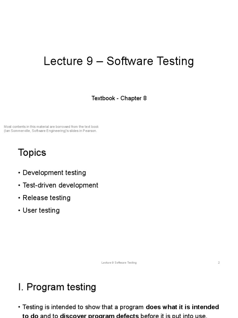 9 - Software Testing | PDF | Software Testing | Test Driven Development 9 - Software Testing | PDF | Software Testing | Test Driven Development