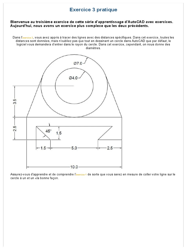 Exercice AutoCAD: Tracer Tangentes et Diamètres | PDF
