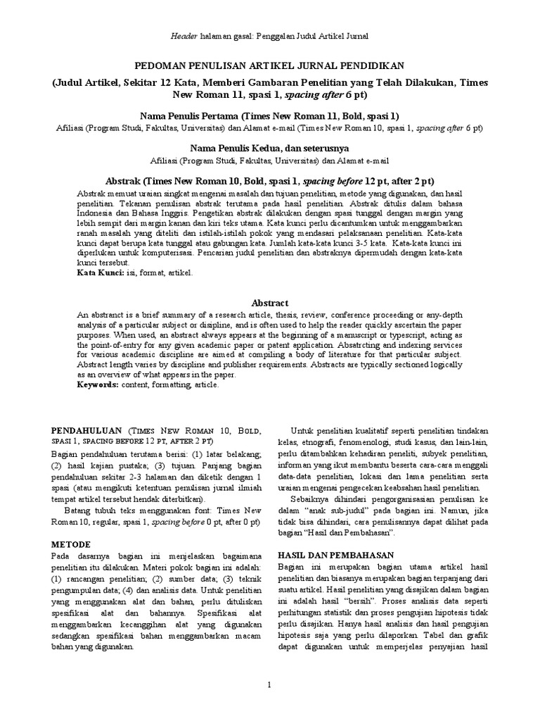 Panduan Penulisan Jurnal Pendidikan | PDF | Sains & Matematika