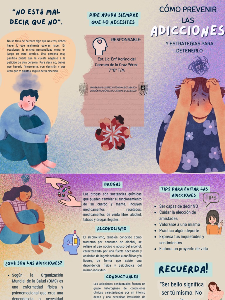 Tríptico Adicciones | PDF | Alcoholismo | La dependencia de sustancias Tríptico Adicciones | PDF | Alcoholismo | La dependencia de sustancias