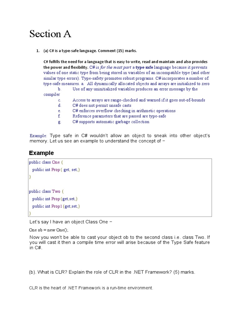 Type-safe C# prevents incompatible types | PDF | Control Flow | C Sharp ...