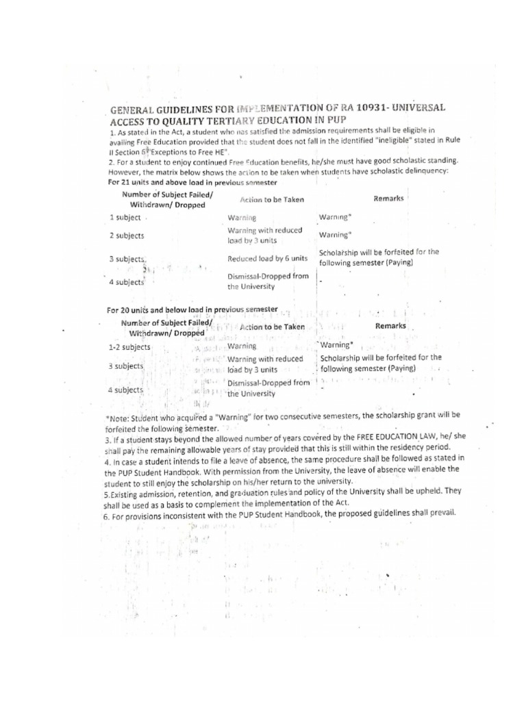 General Guidelines For Implementation of RA 10931 Universal Access To ...