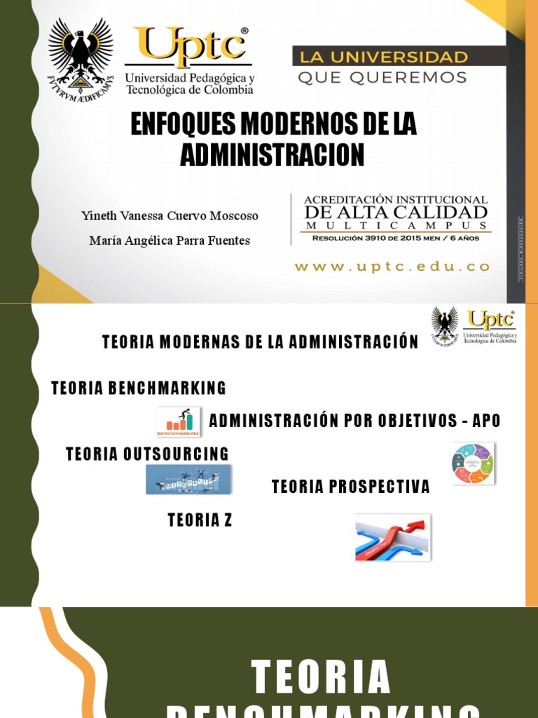 Enfoques Modernos de La Administracion | PDF | Benchmarking | Business