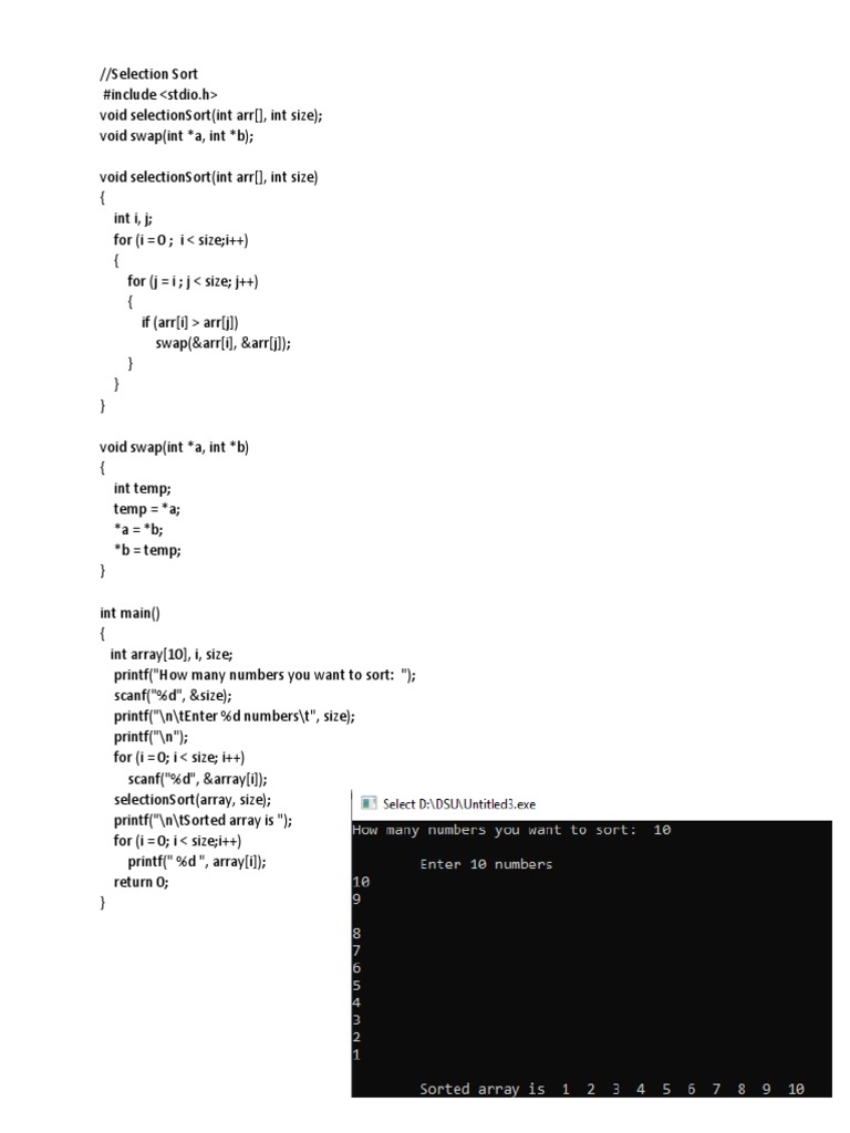 Selection Sort | PDF | Technology & Engineering Selection Sort | PDF | Technology & Engineering