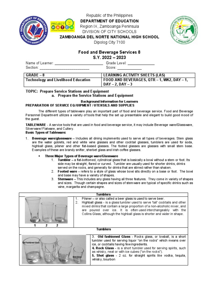 FBS QTR 1 Las 2 | PDF | Tableware | Spoon