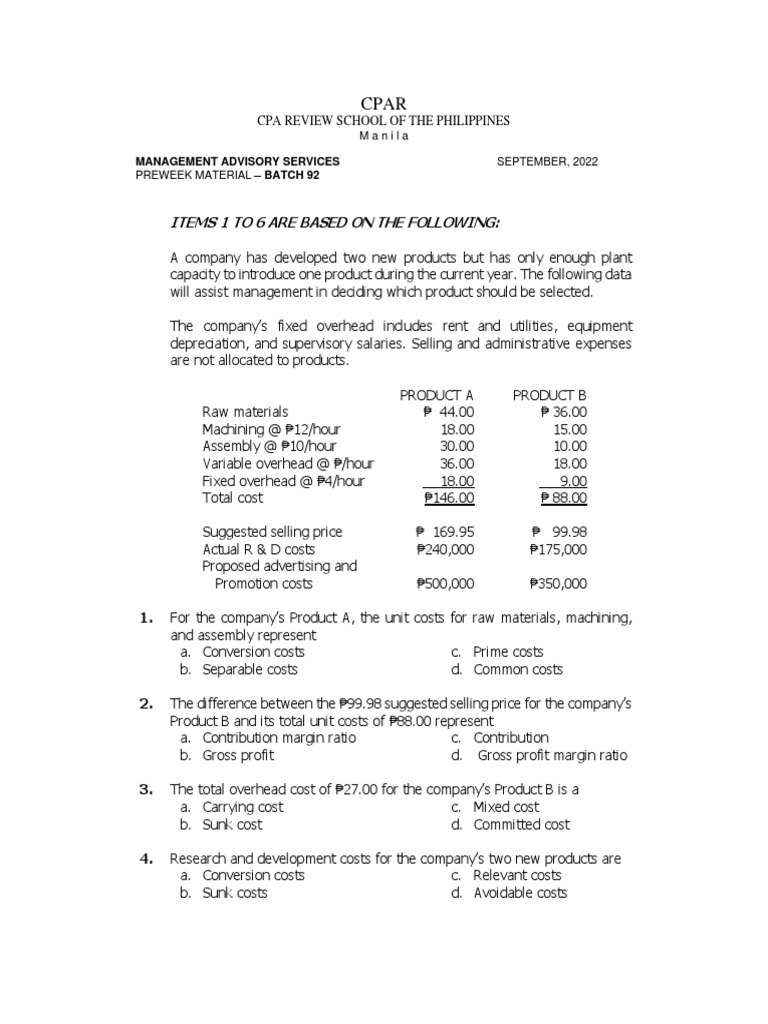 Management Advisory Services: Batch 92 | PDF | Net Present Value | Interest