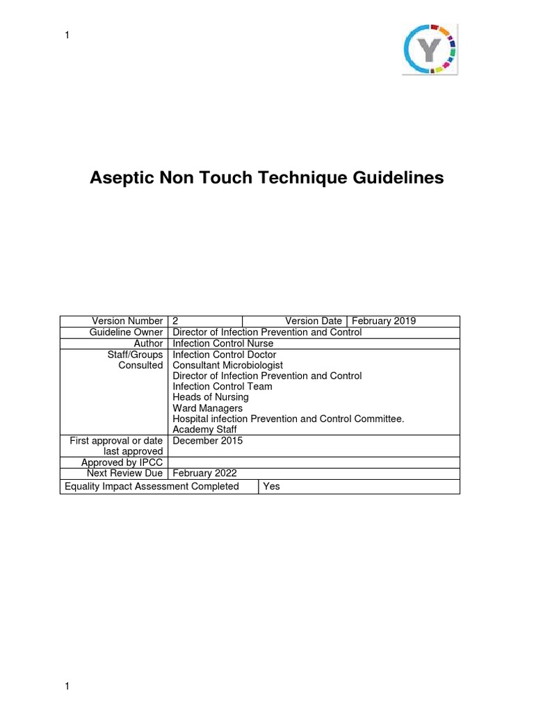 Aseptic Non Touch Technique Guidelines ANTT | Download Free PDF ...