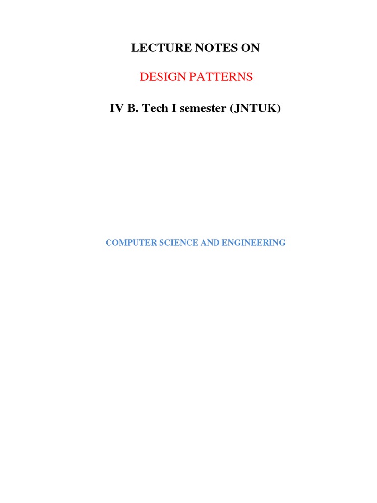 4 - 1 Design Patterns Lecture Notes (R19) | PDF | Inheritance (Object ... 4 - 1 Design Patterns Lecture Notes (R19) | PDF | Inheritance (Object ...