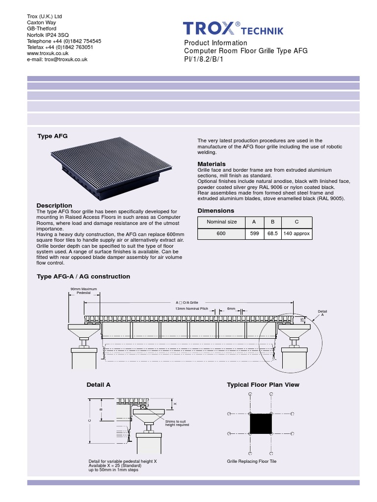 AFG - Floor Grille | PDF | Extrusion | Economic Sectors