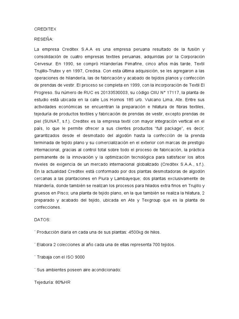 CREDITEX | PDF | Adsorción | Textiles