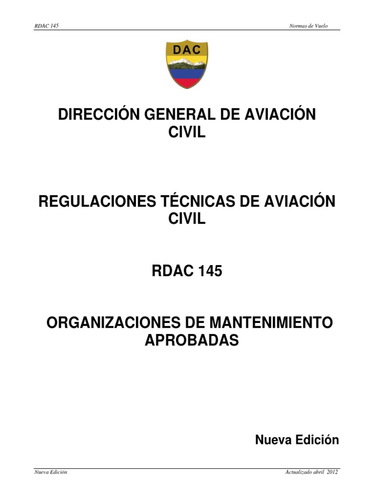 RDAC Parte 145 26-Abr-2012 | PDF