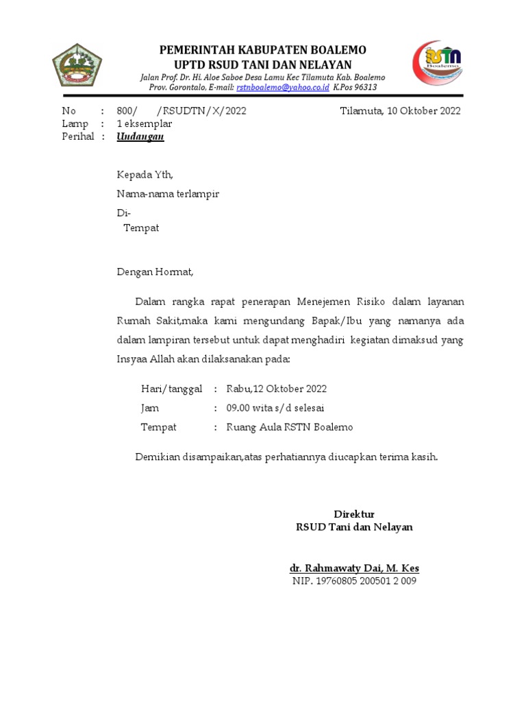 Undangan Rapat TGL 5 Ganti 12 Okt | PDF
