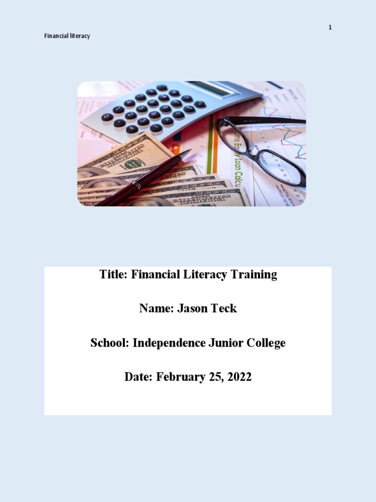 Financial Literacy Portfolio | PDF | Budget | Literacy
