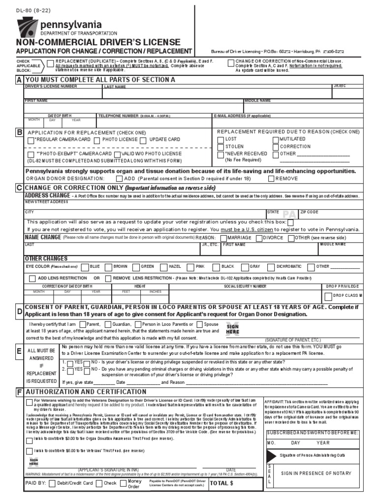 DL 80 | PDF | Driver's License | Identity Document