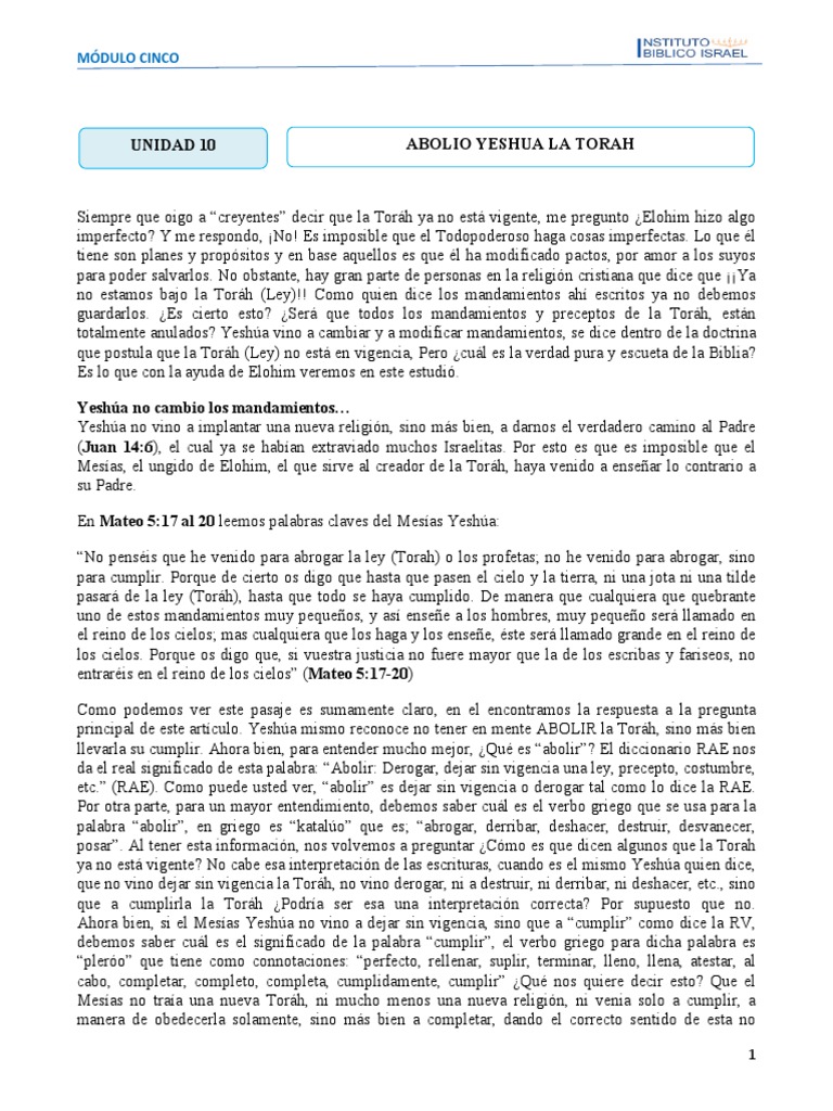 Abolio Yeshua La Torah | PDF | Amor | Diez Mandamientos