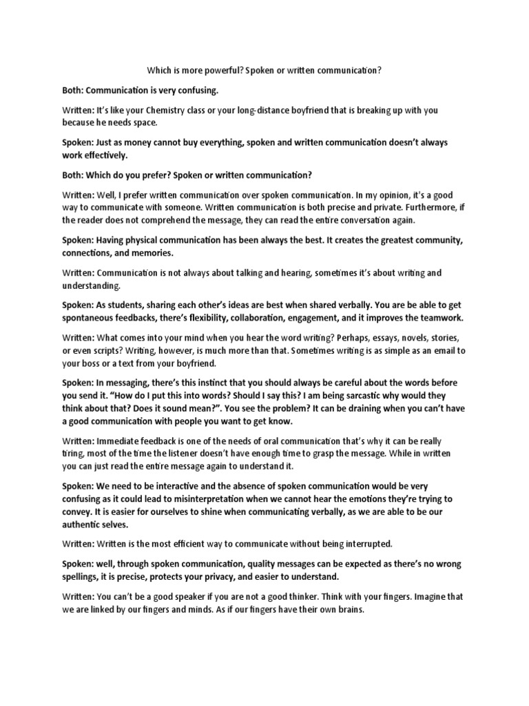 SWP (Final) | PDF | Communication | Writing