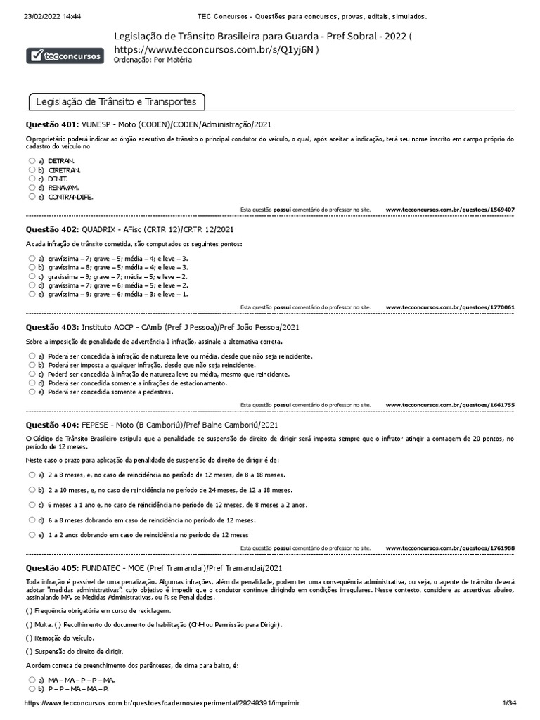 CTB 3 | PDF | Carteira de Motorista | Crimes
