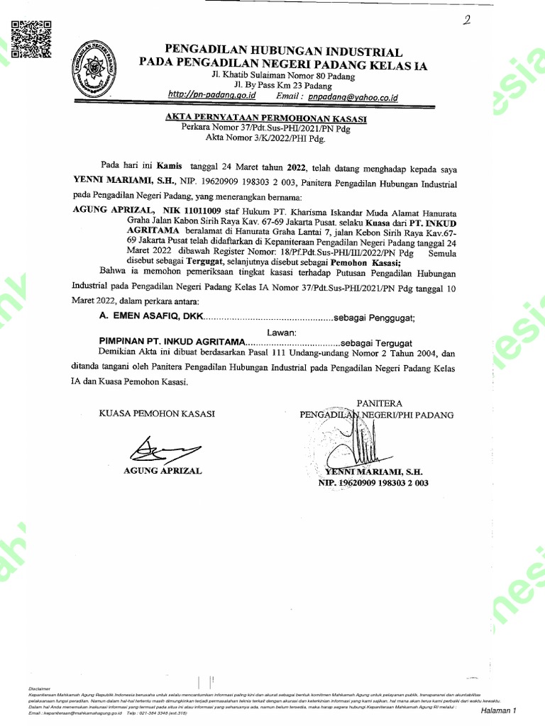 Putusan 37 PDT - Sus-Phi 2021 PN PDG 20220812092310 | PDF