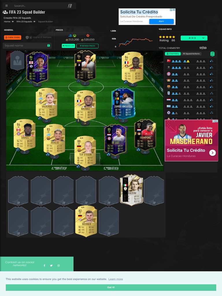 Fifa 23 Squad Builder Futbin 2 | PDF
