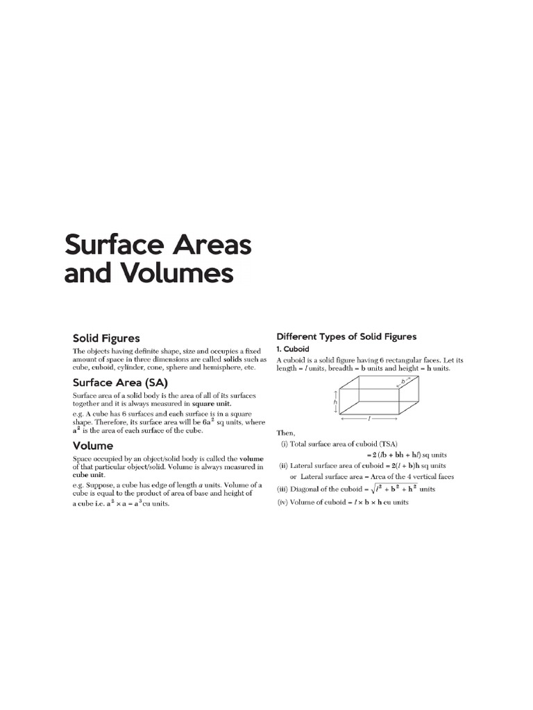 Surface Area Formula | PDF