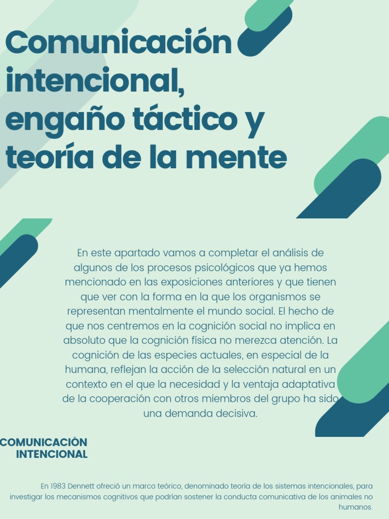 Comunicación Intencional, Engaño Táctico y Teoría de La Mente | PDF | Mente | Comportamiento