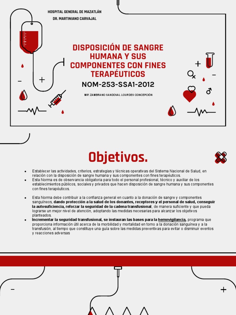 Nom 253 | PDF | Transfusión de sangre | Tipo de sangre