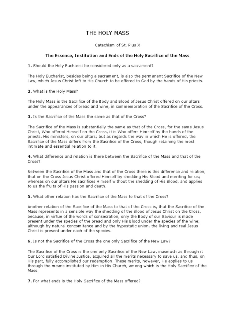 Holy Mass | PDF | Sacrifice | Eucharist