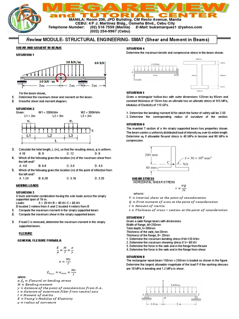 MEGA Review-Module-32-Strength-of-Materials-3 | PDF | Bending | Beam (Structure)