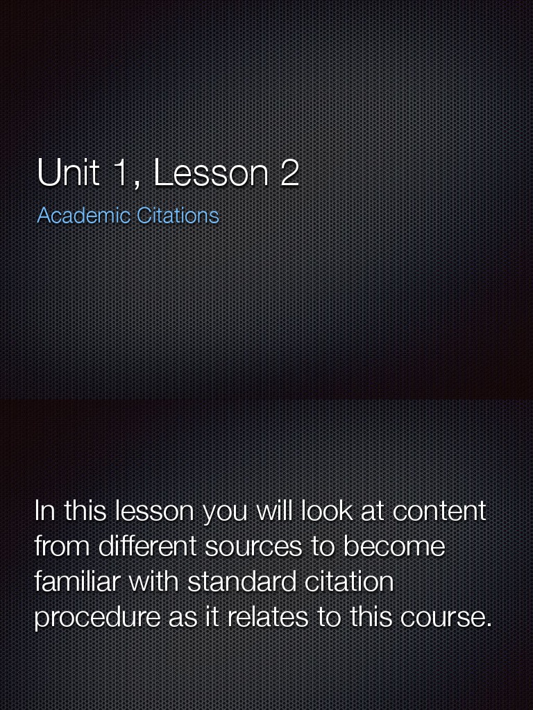 Unit 1 Lesson 2 - Academic Citation | PDF | Citation | Buffy The ...