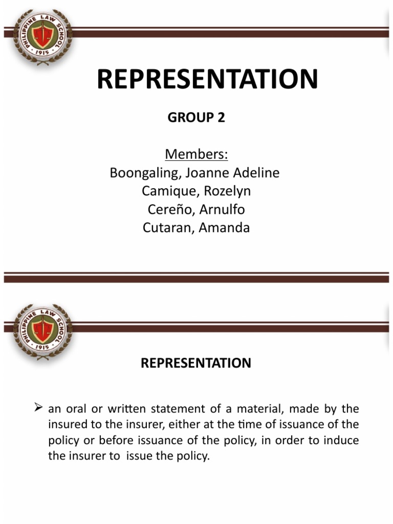 Group 2 Representation | PDF | Misrepresentation | Insurance