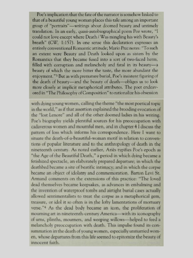 Poe and Dying Women - From 'Poe, Death, and The Life of Writing' | PDF