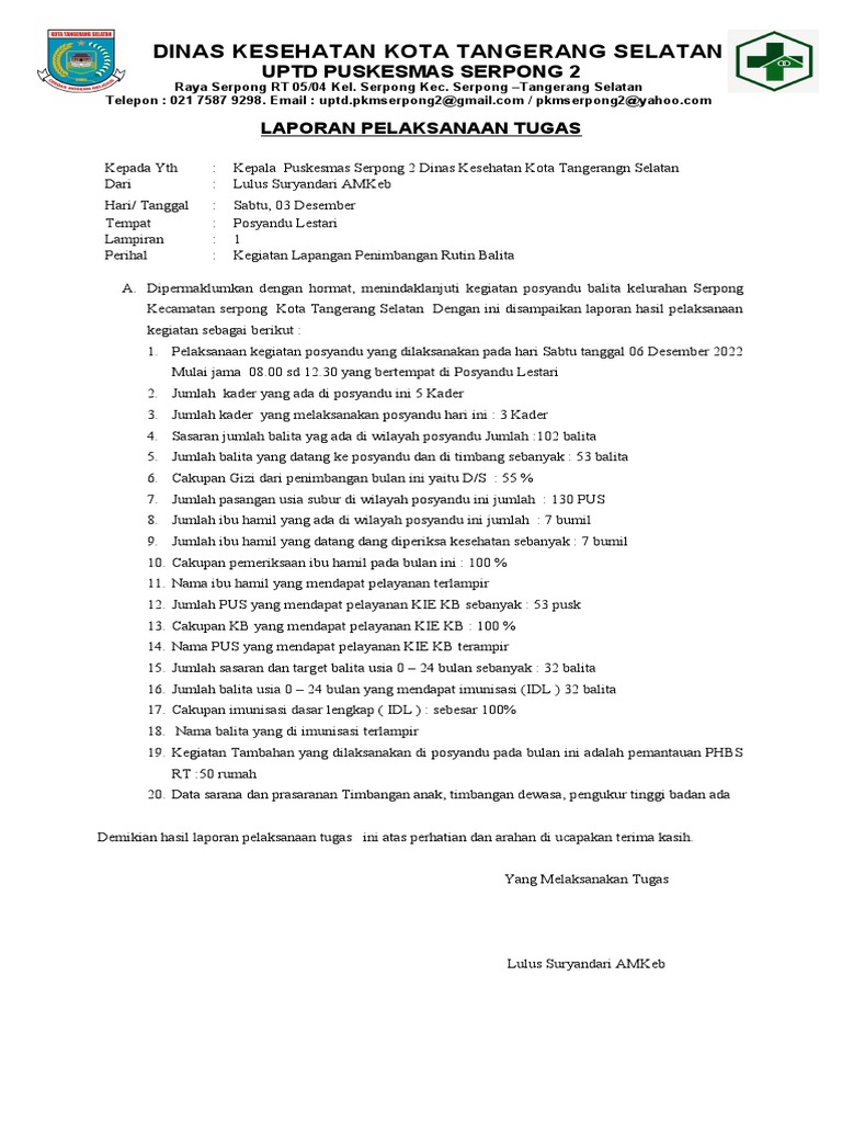 FORMAT LPT Kegiatan Posyandu (Repaired) | PDF