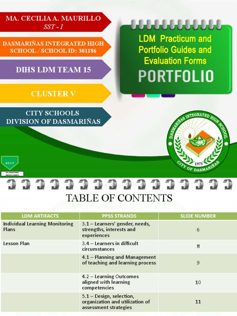 LDM Practicum Portfolio Evaluation Guide | PDF | Lesson Plan | Learning